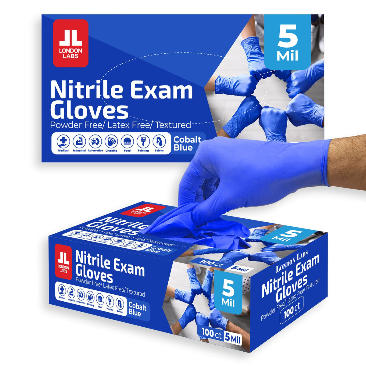 Cobalt Blue 5 Mil Nitrile Gloves - 100, 200, 1000 Count & B2B Pallet ...
